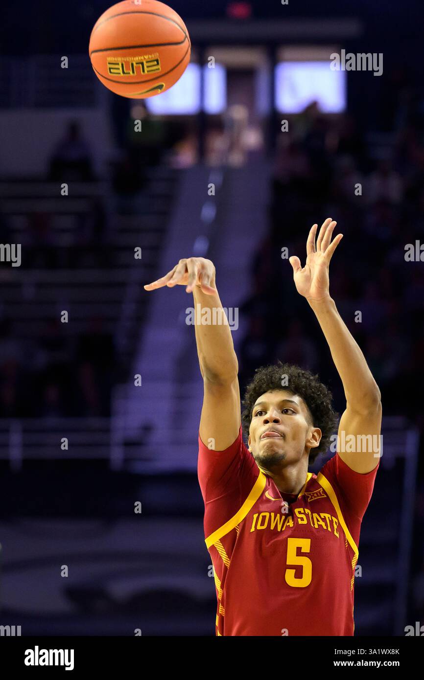 Iowa State guard Curtis Jones shoots a three point basket against ...