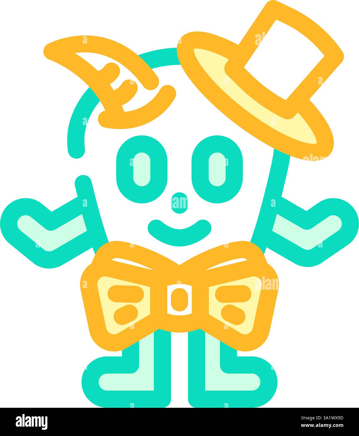 bowtie cute monster color icon vector illustration Stock Vector Image ...