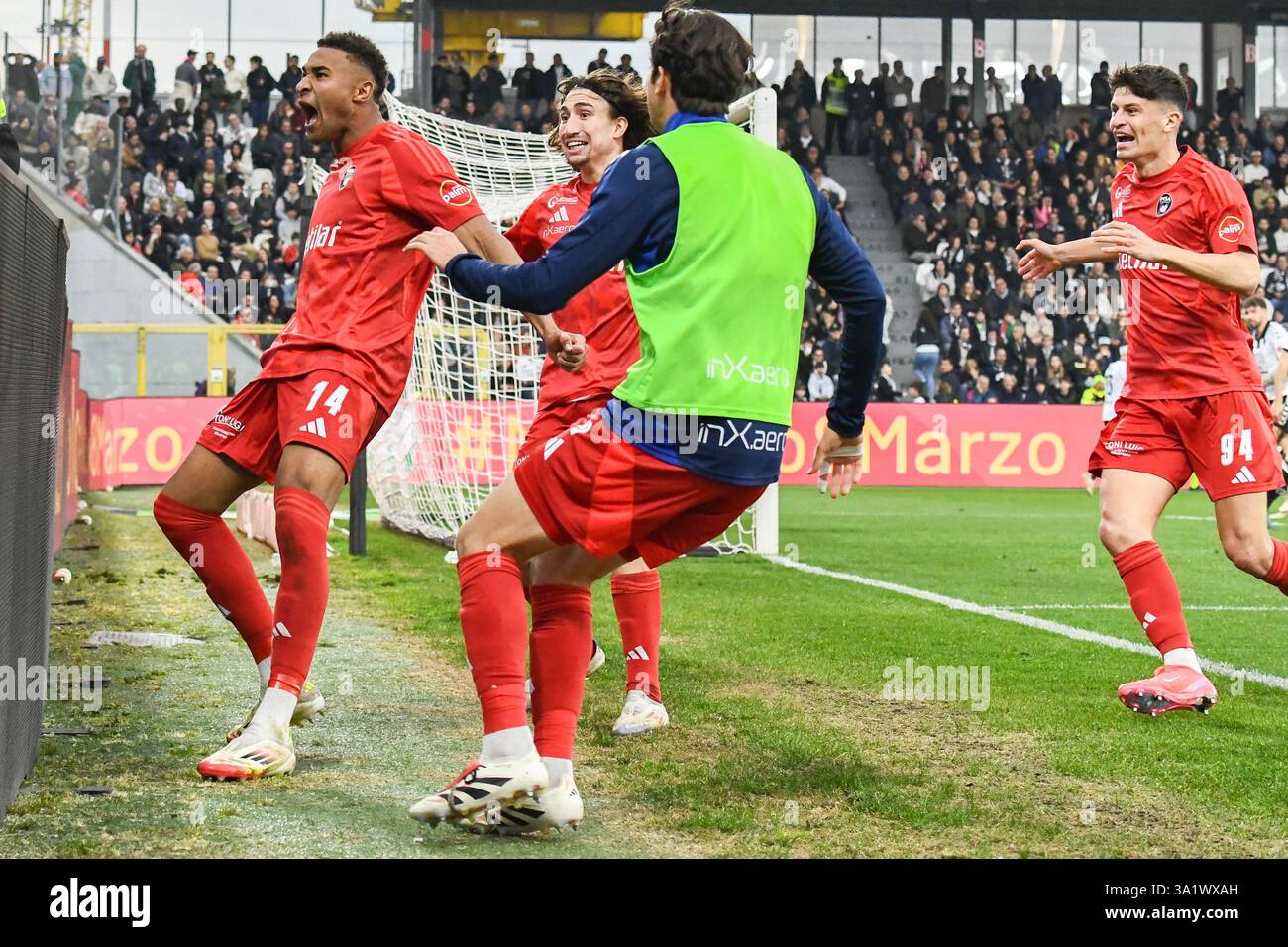 Henrik Wendel Meister (Pisa) celebrates with teammates after scoring ...