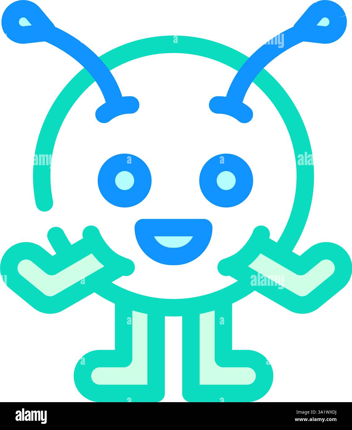 round shaped monster cute color icon vector illustration Stock Vector ...