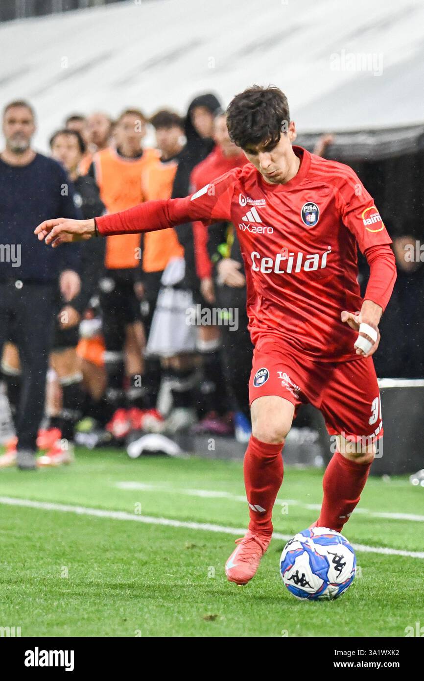 La Spezia, Italy. 09th Mar, 2025. Alessandro Arena (Pisa) during Spezia ...