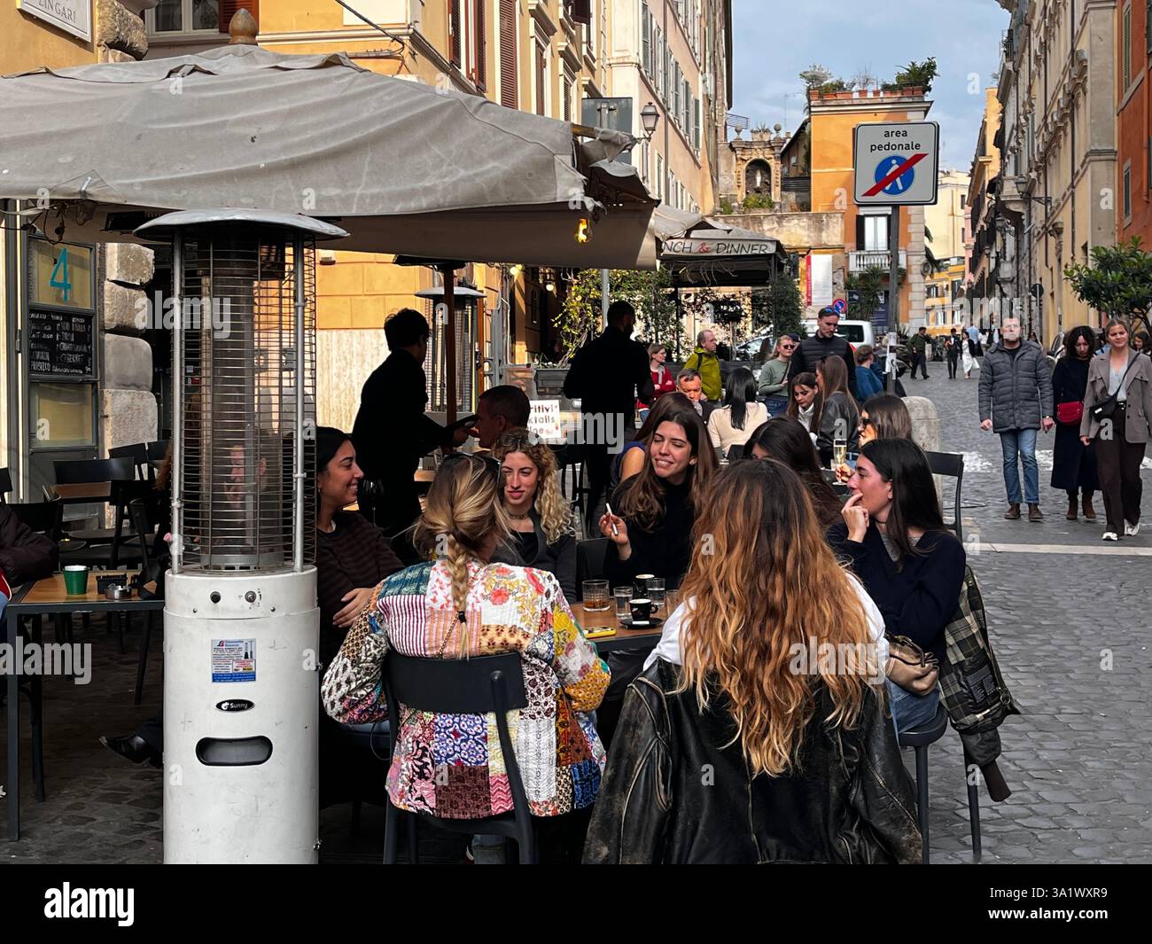Rome Italy, March 2025 - Monti district, aperitif, bar, cafe, al fresco ...