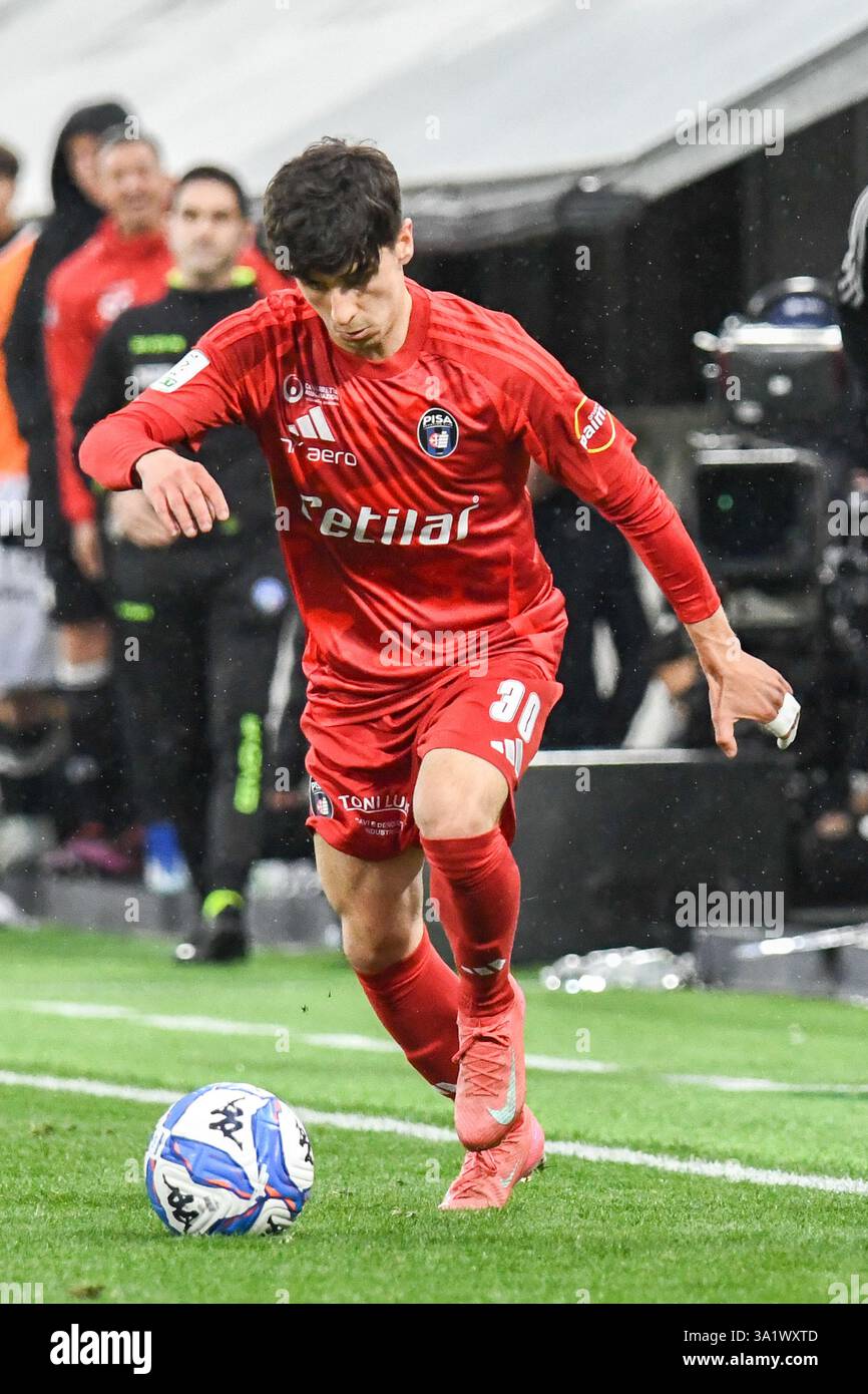 La Spezia, Italy. 09th Mar, 2025. Alessandro Arena (Pisa) during Spezia ...
