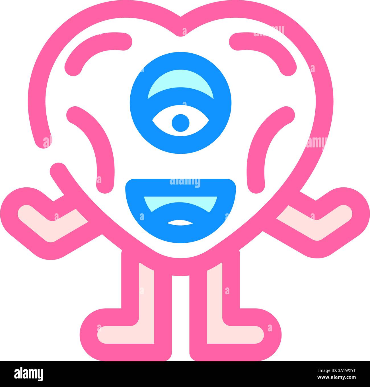 pink monster cute color icon vector illustration Stock Vector Image ...