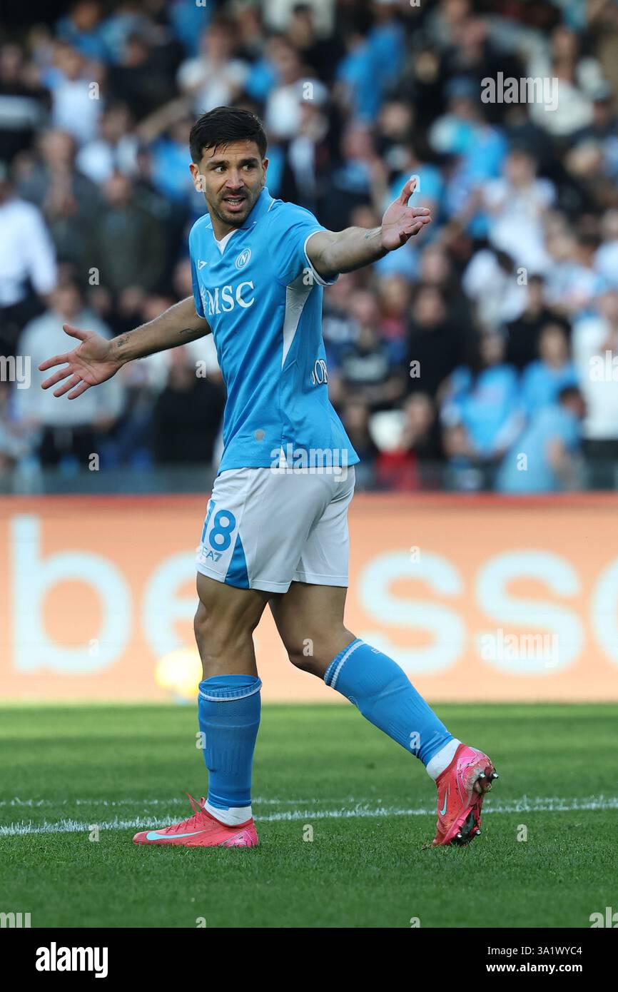 Napoli’s Giovanni Simeone during the Serie A soccer match between ...
