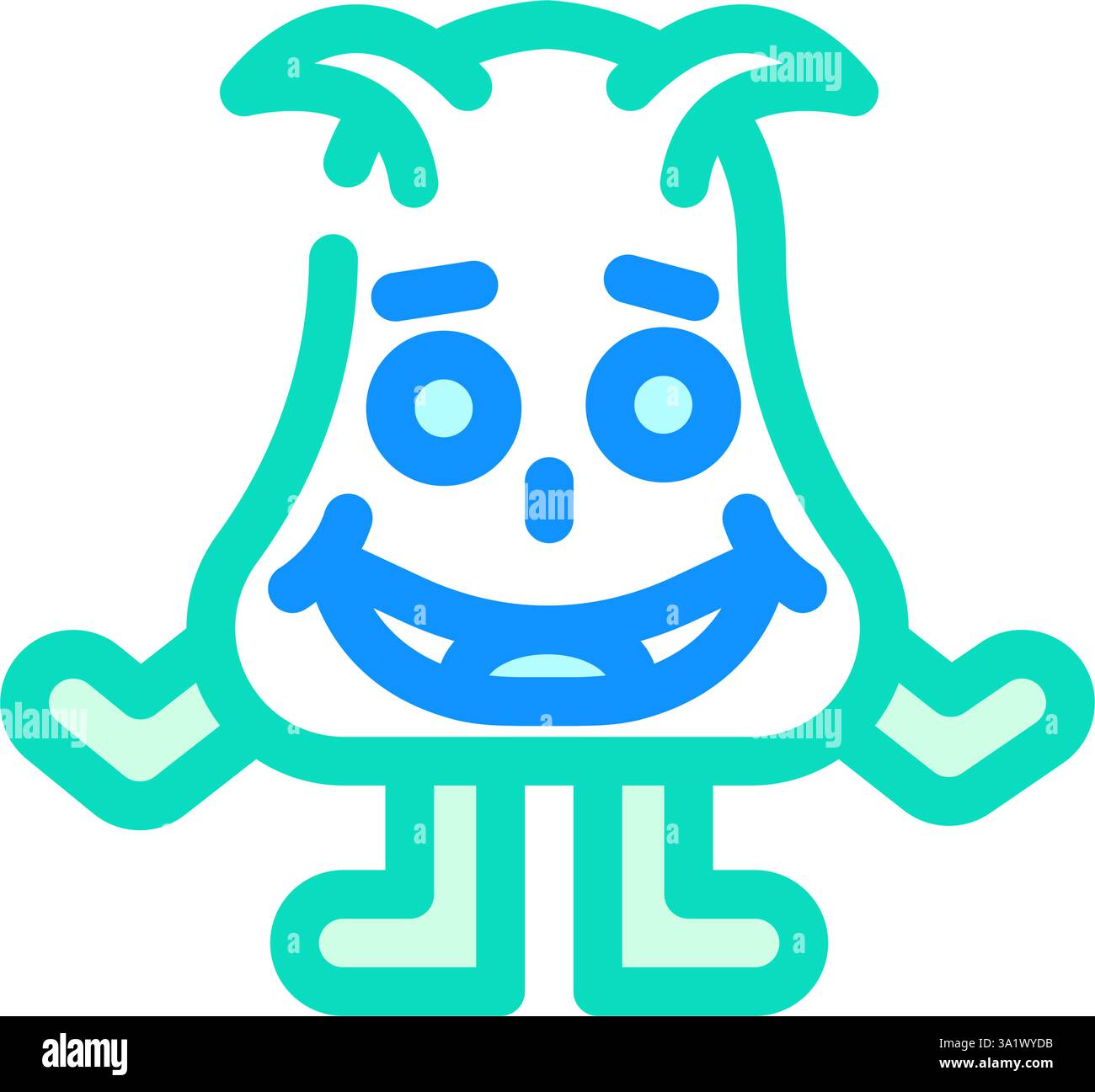 smiling monster cute color icon vector illustration Stock Vector Image ...