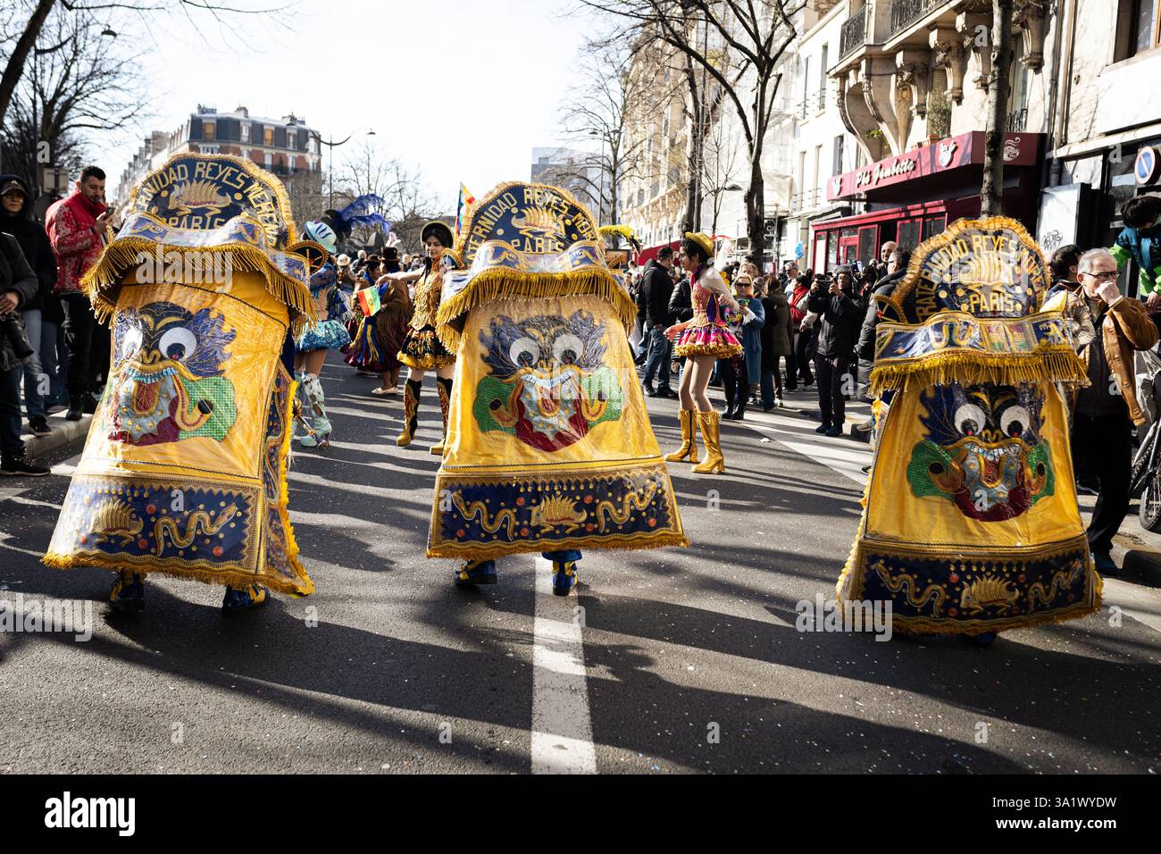 Bolivian performers parade with typical costumes from the Oruro ...