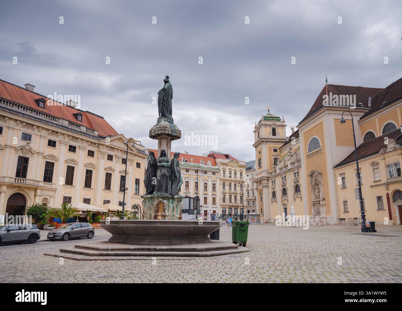 Vienna, Austria - July 2023: Artistic Statues in Vienna Urban Landscape. Diverse sculptures on ...