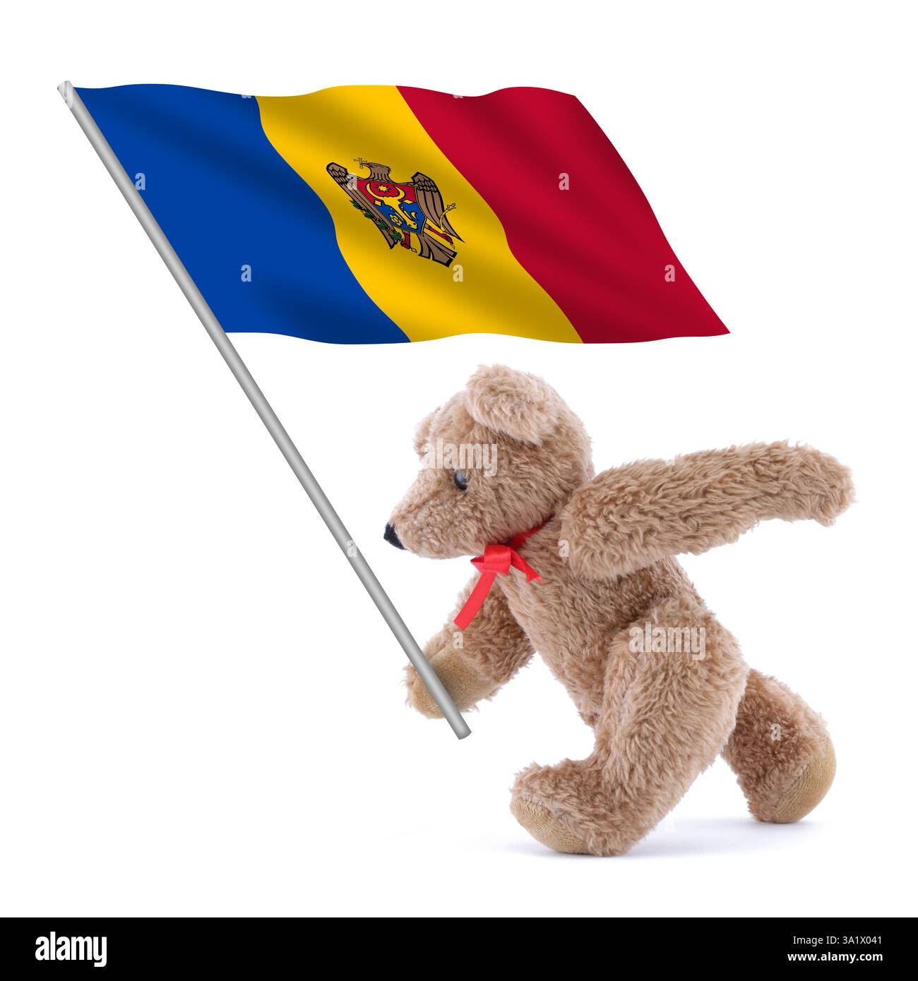 Moldova flag being carried by a cute teddy bear Stock Photo - Alamy
