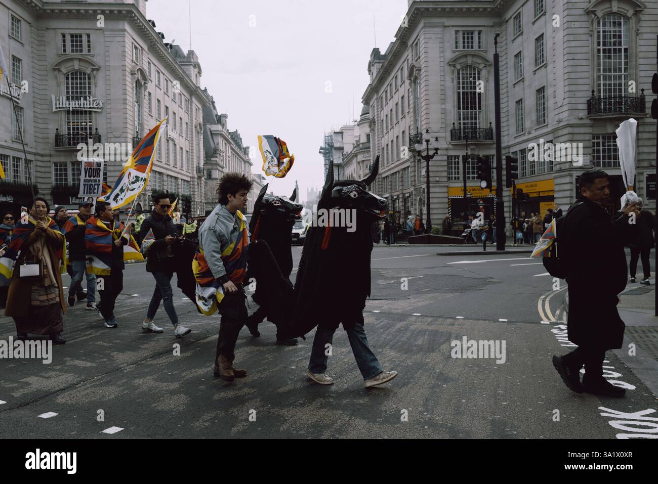 Tibetan independence protest in London Protesters gather outside ...