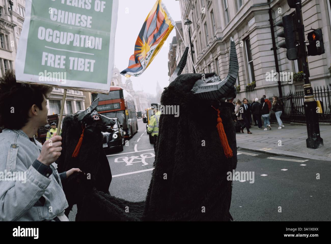 Tibetan independence protest in London Protesters gather outside ...