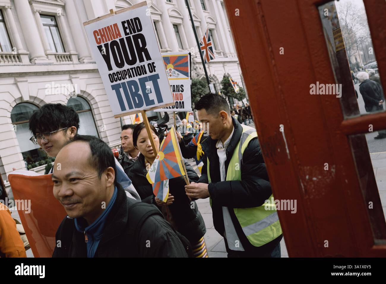 Tibetan independence protest in London Protesters gather outside ...