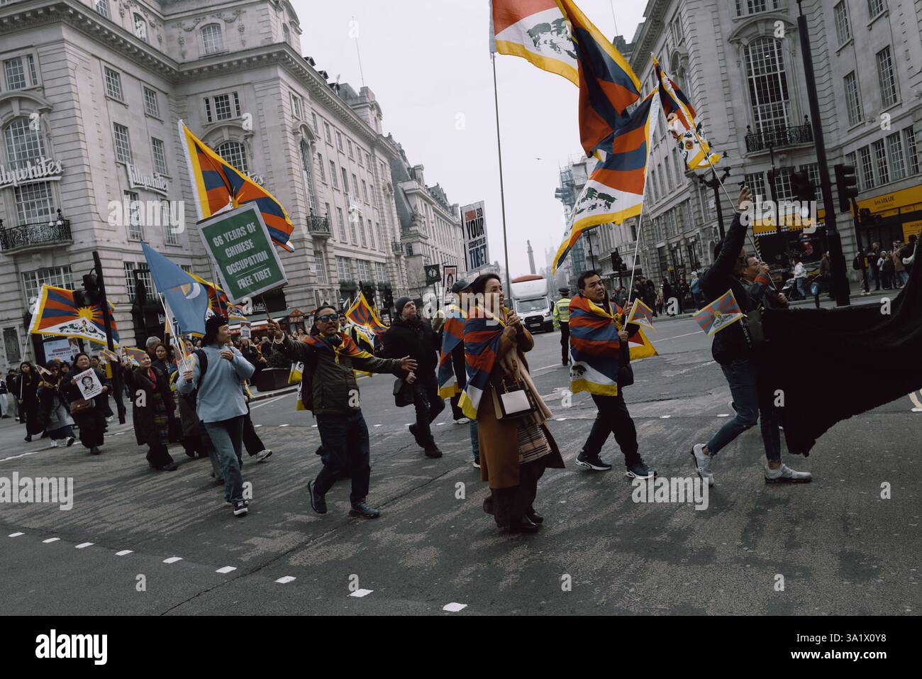 Tibetan independence protest in London Protesters gather outside ...