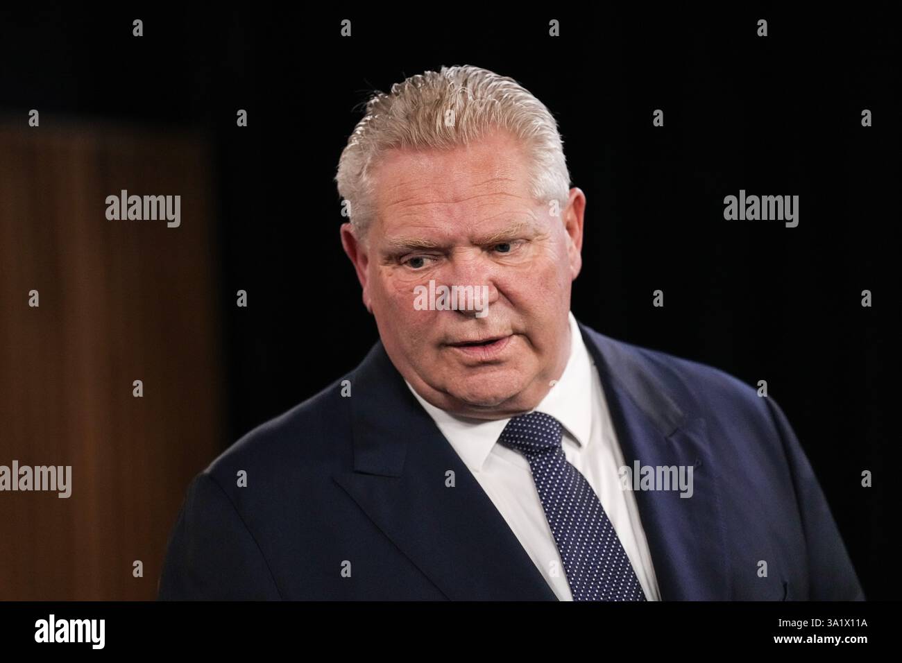 Toronto, Canada. 10th Mar, 2025. Ontario Premier Doug Ford speaks to ...