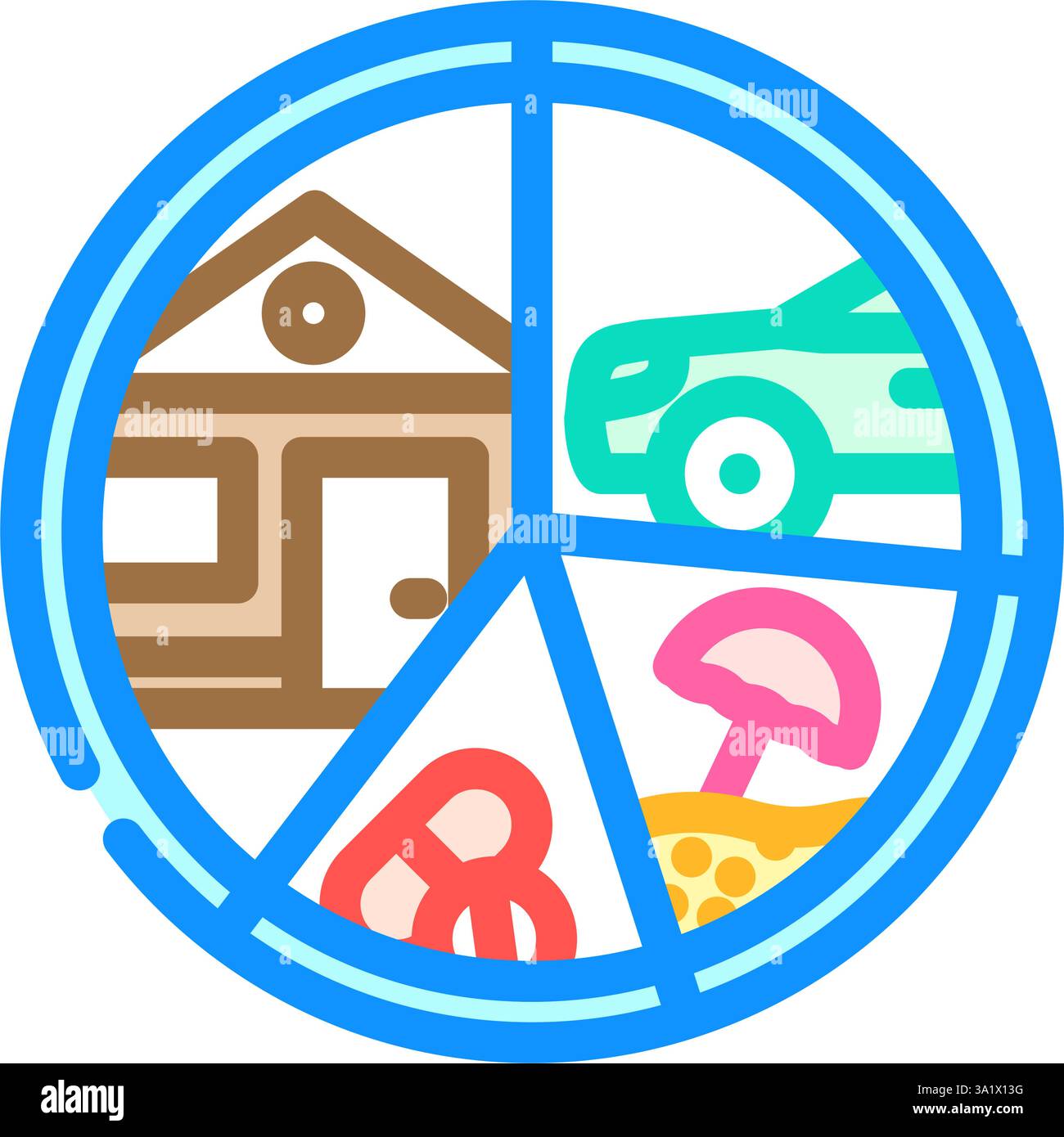 family budgeting budget planning color icon vector illustration Stock ...