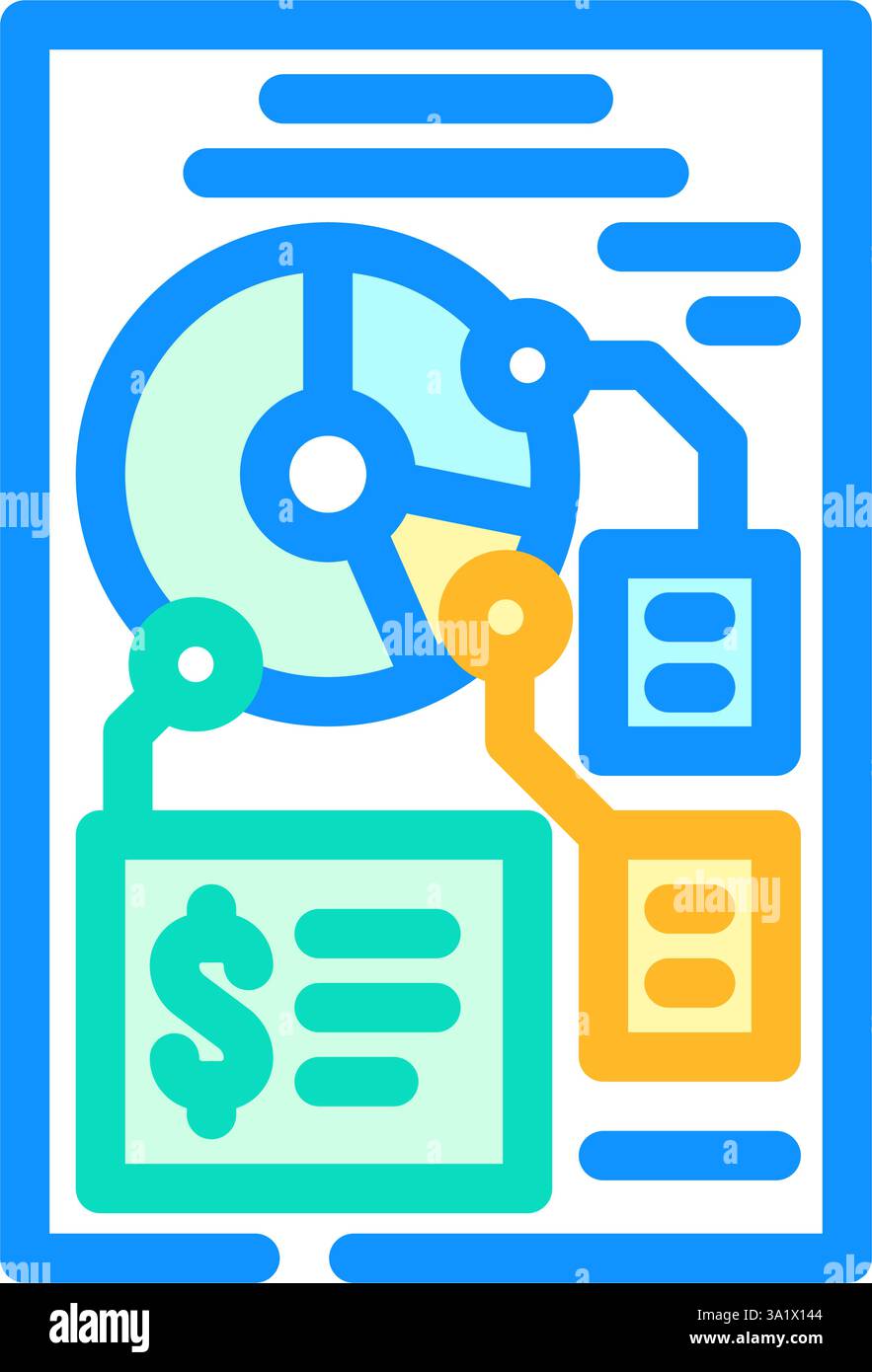 bill reminders budget planning color icon vector illustration Stock ...