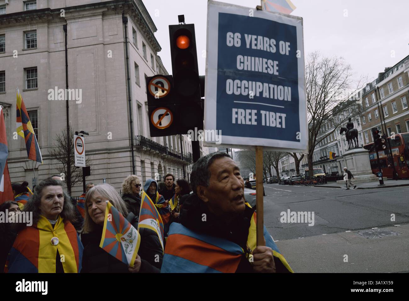 Tibetan independence protest in London Protesters gather outside ...