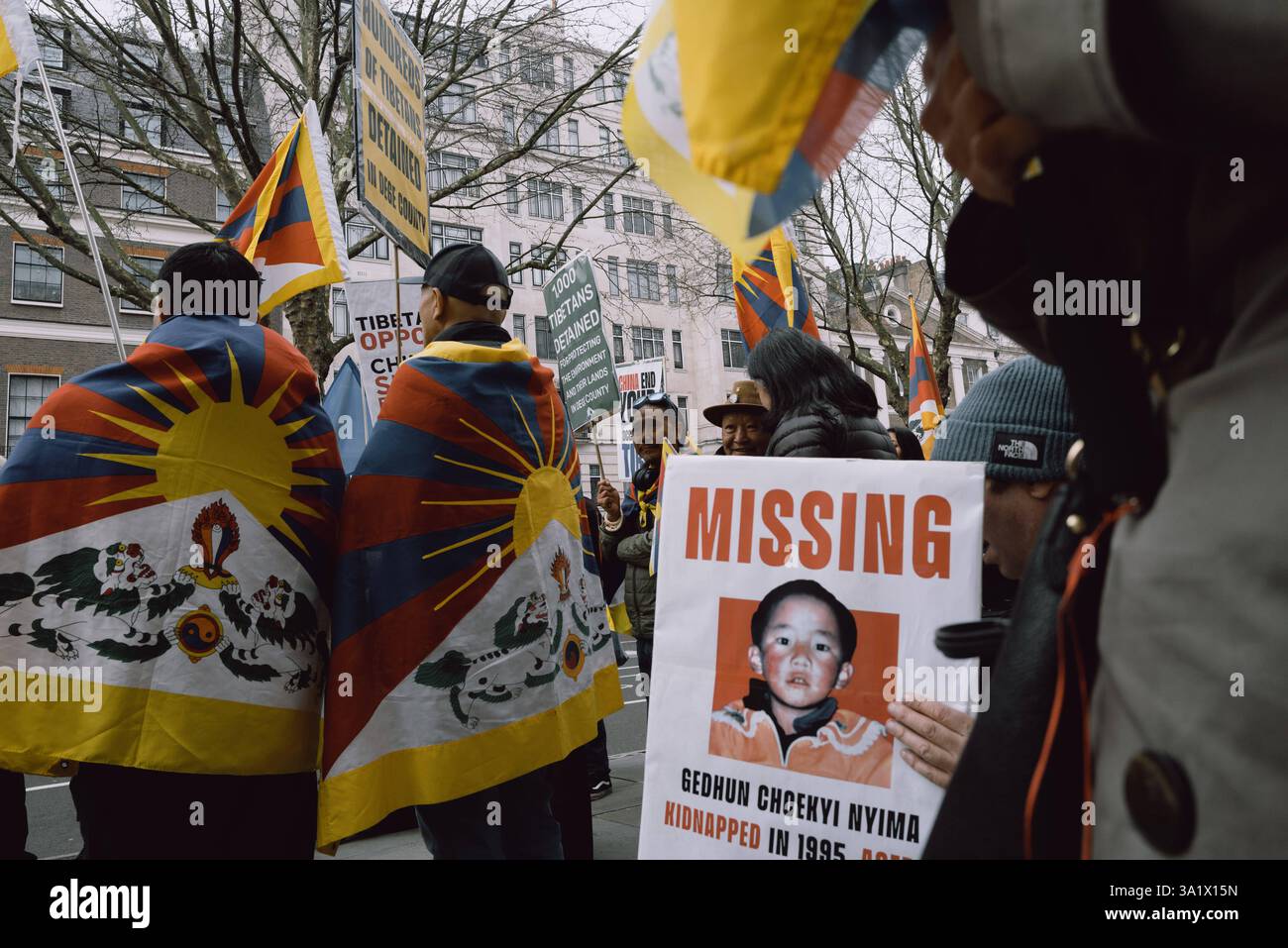 Tibetan independence protest in London Protesters gather outside ...