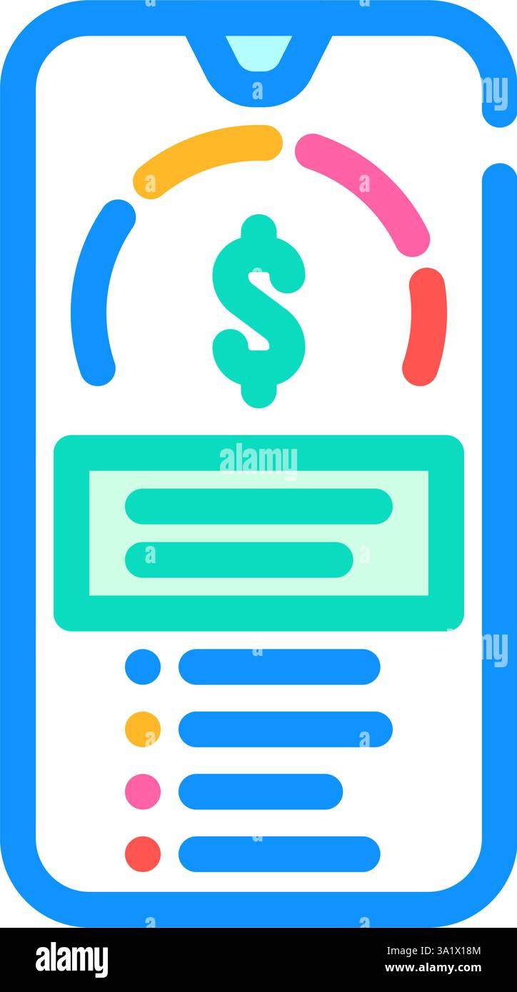 app budget planning color icon vector illustration Stock Vector Image ...