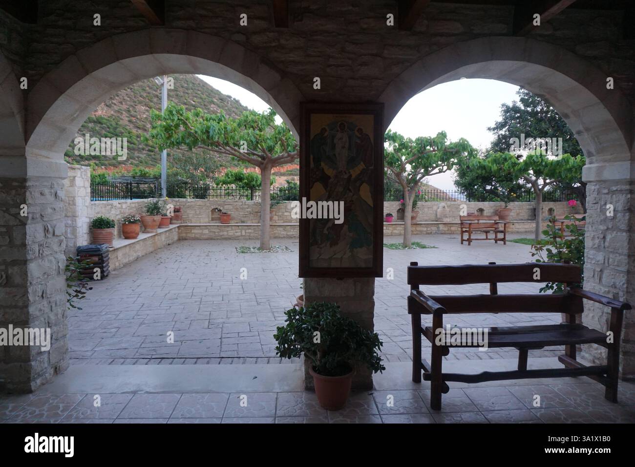 The exterior of the church of Panagia Charakiani as seen from the ...