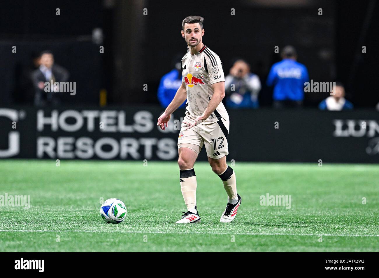 ATLANTA, GA – MARCH 08: Dylan Nealis #12 of New York looks to pass ...