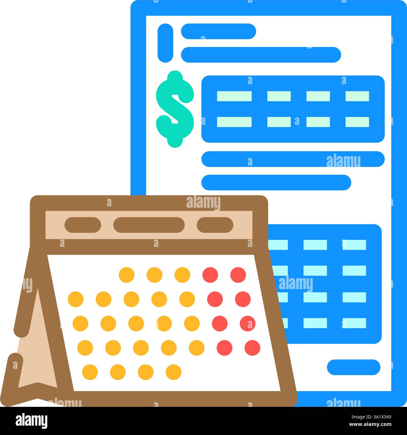 monthly expenses budget planning color icon vector illustration Stock ...