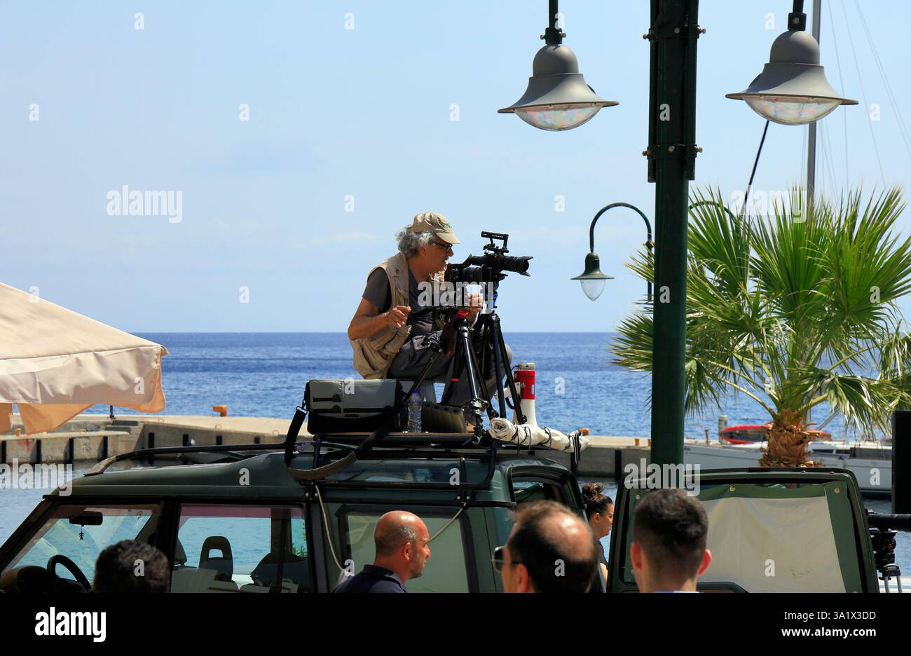 Tilos Island, Dodecanese. Scenes from filming of a television program ...