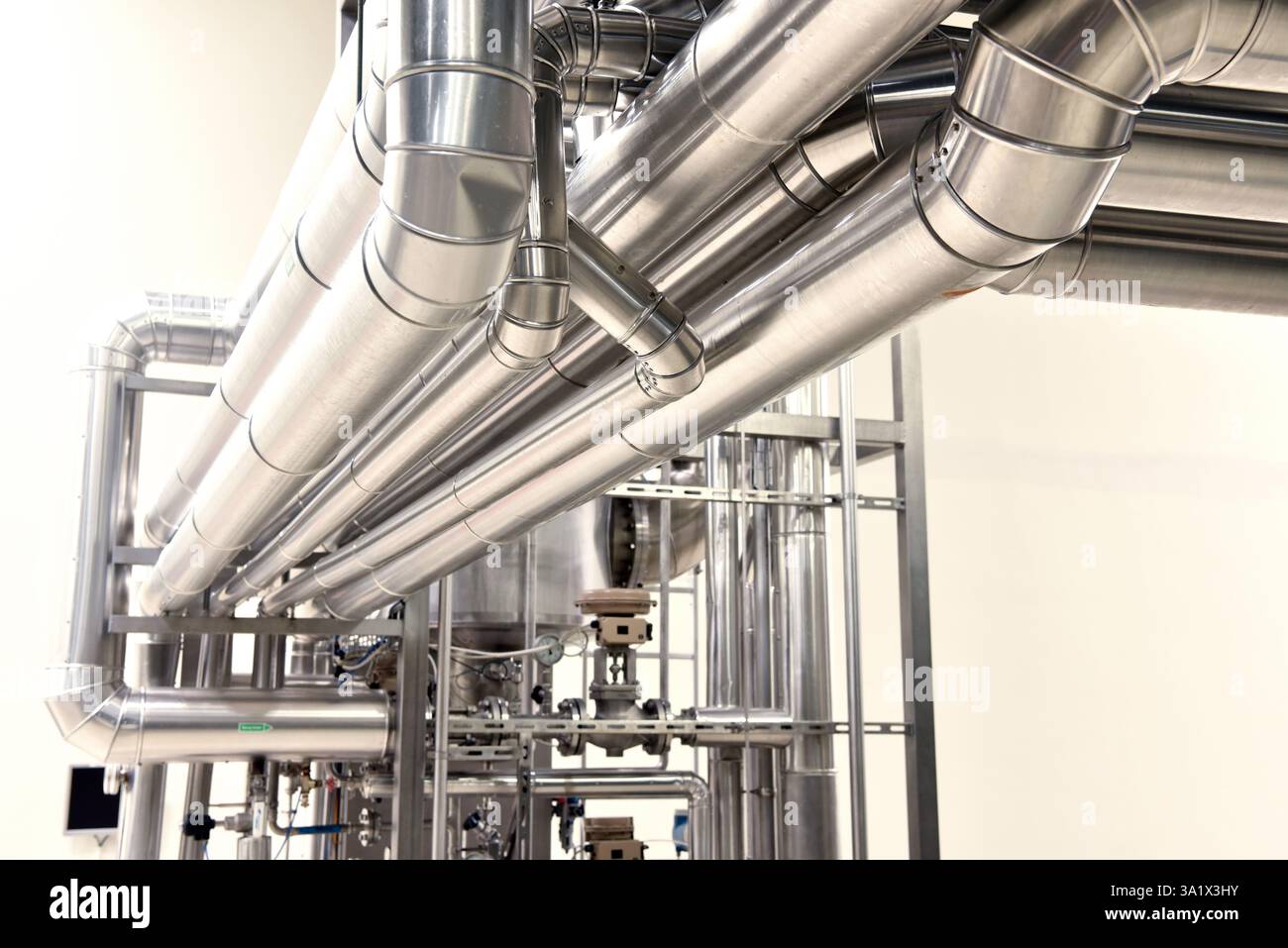 Interior of an industrial plant - pipelines Stock Photo - Alamy