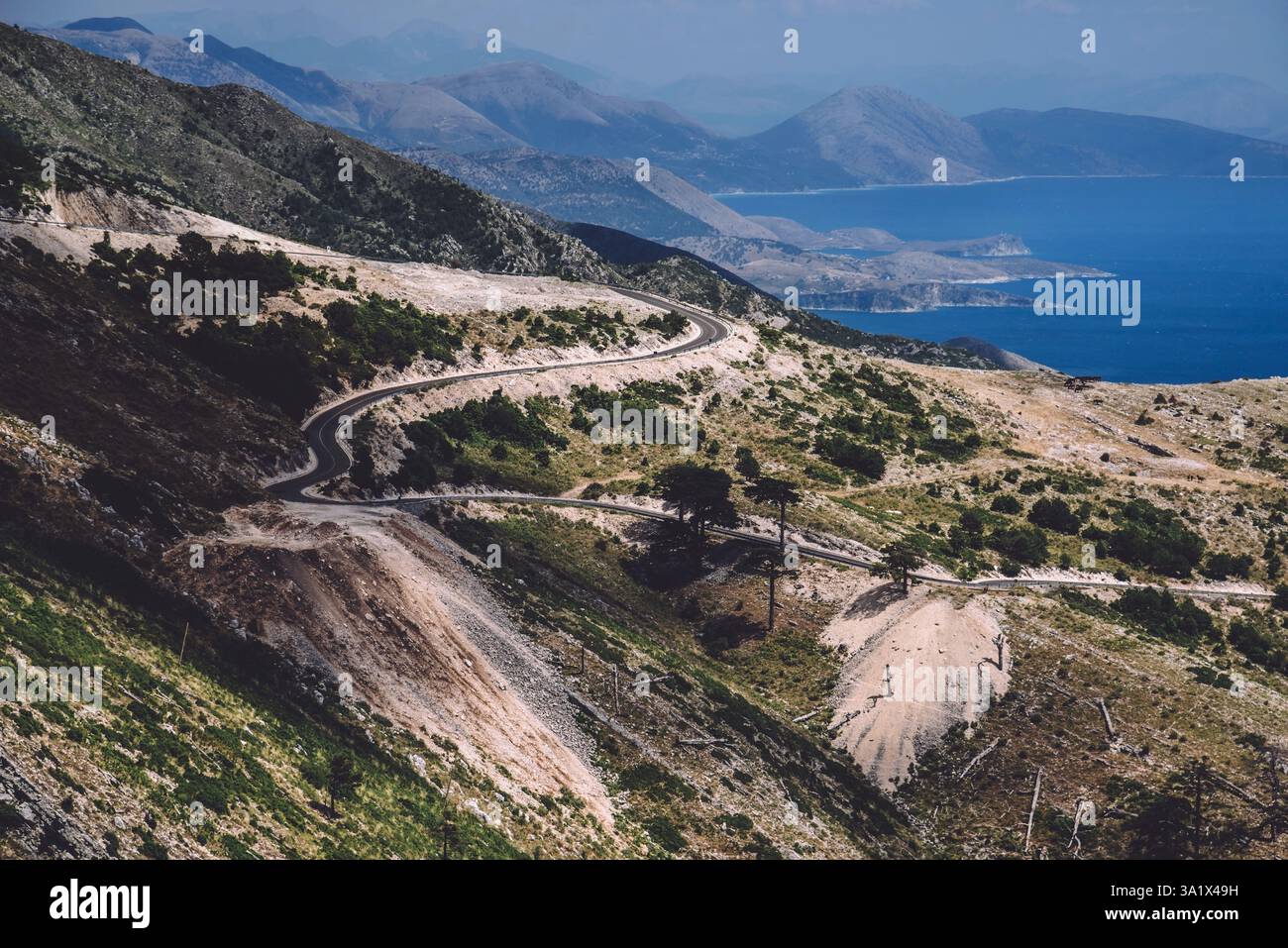 Panoramic Landscape with Llogara Pass Coastal Road Stock Photo - Alamy