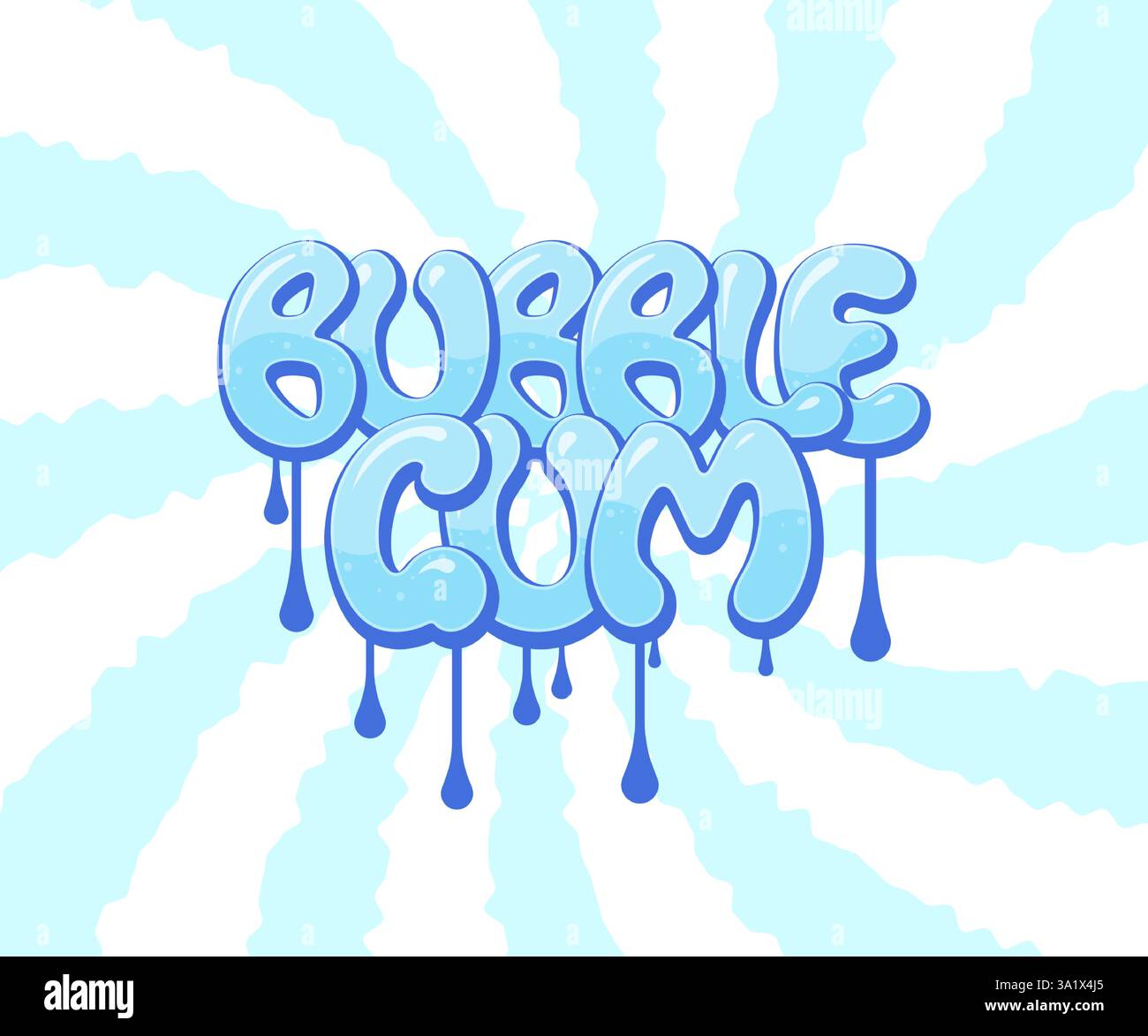 Bubble gum lettering forming a sweet and sticky vector illustration ...