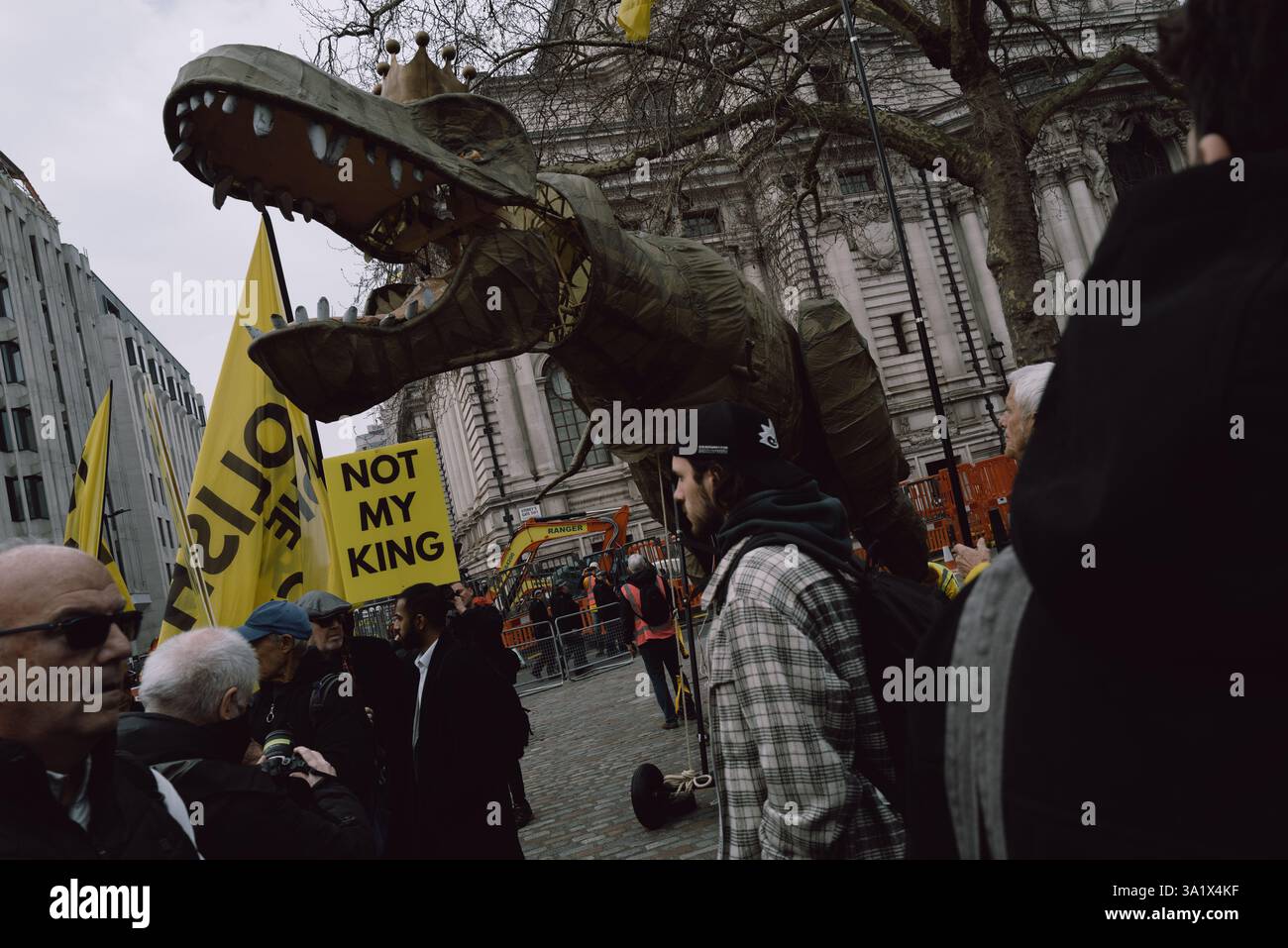 London, UK. 10th Mar, 2025. Activists from Republic stage a protest ...