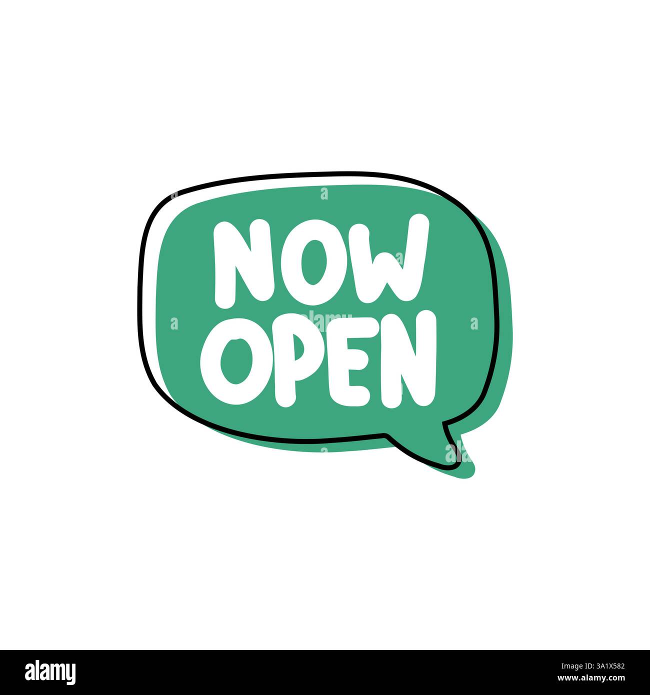 Now Open. Badge, icon, logo vector design illustration on white ...