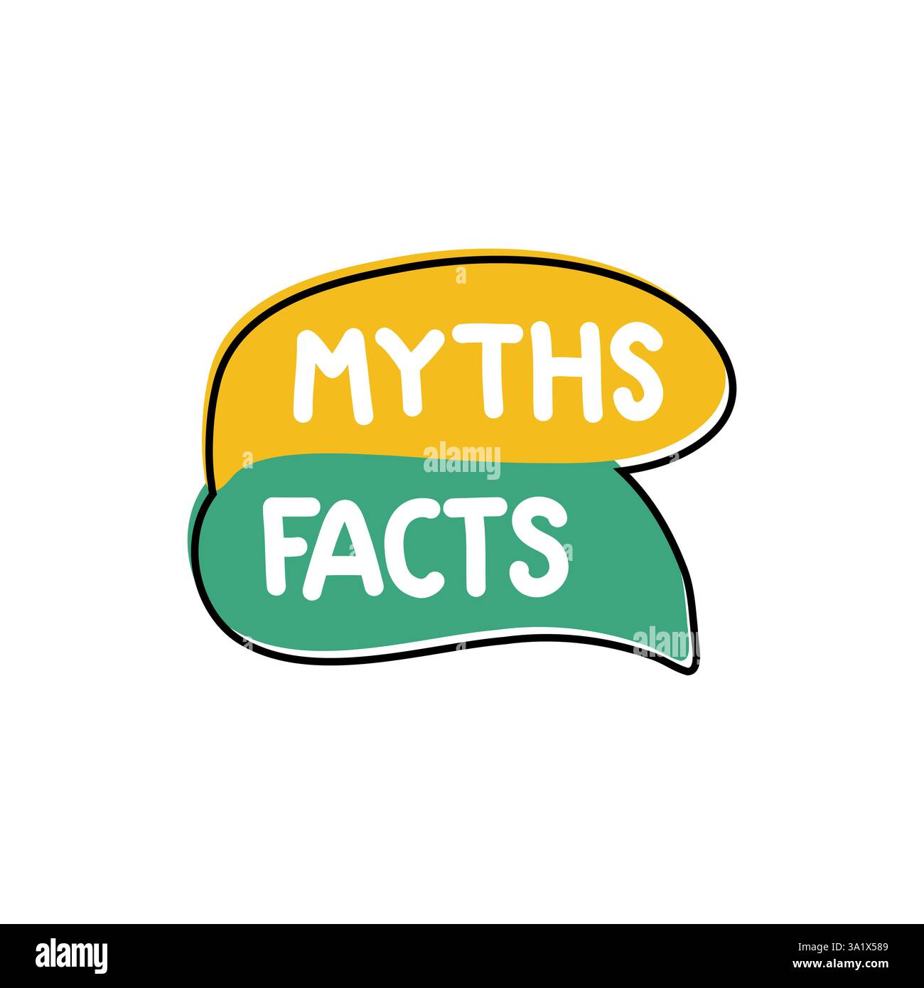 Myths Facts. Badge, icon, logo vector design illustration on white ...