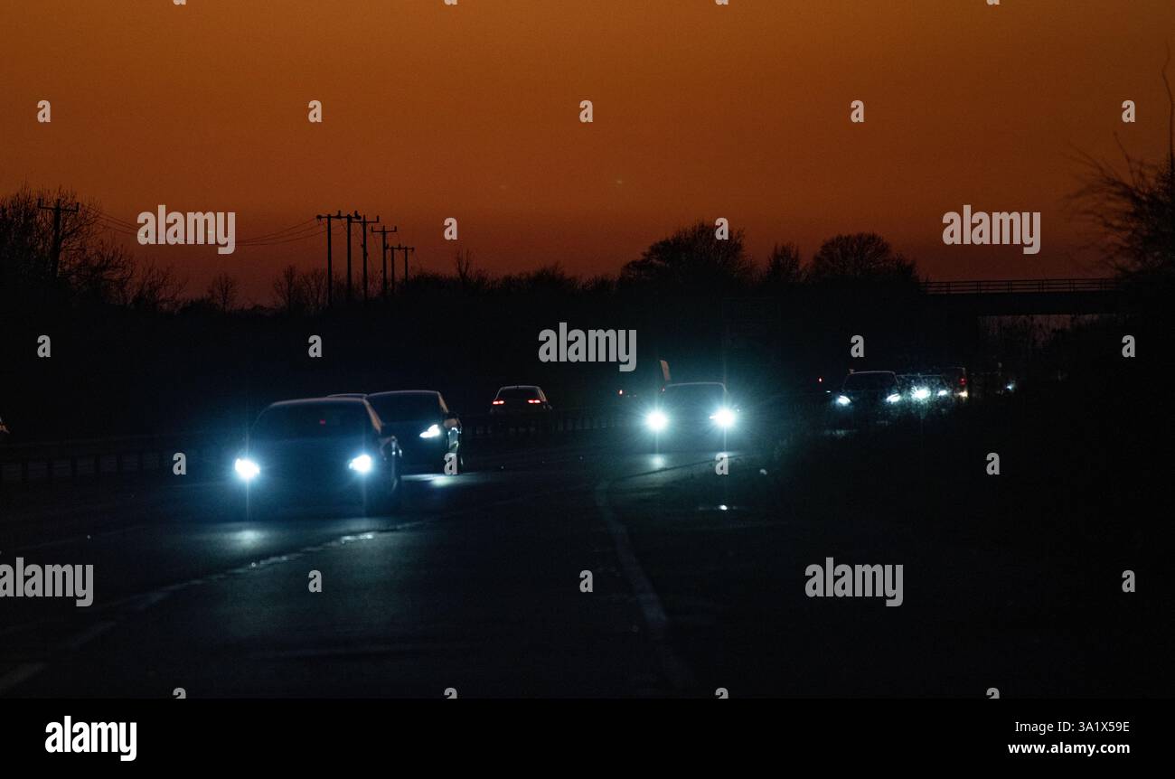 Driving at Dusk March 2025 Stock Photo - Alamy