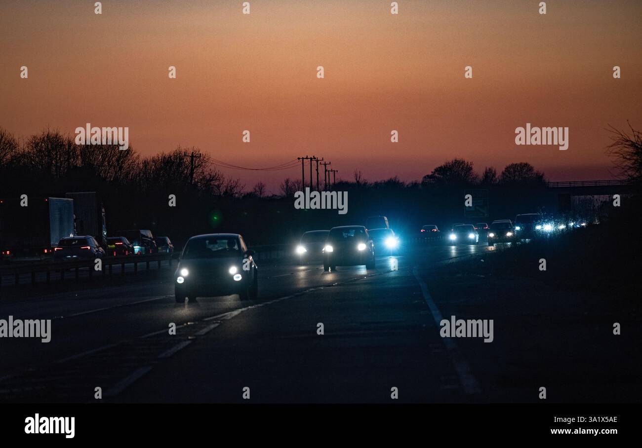 Driving at Dusk March 2025 Stock Photo - Alamy