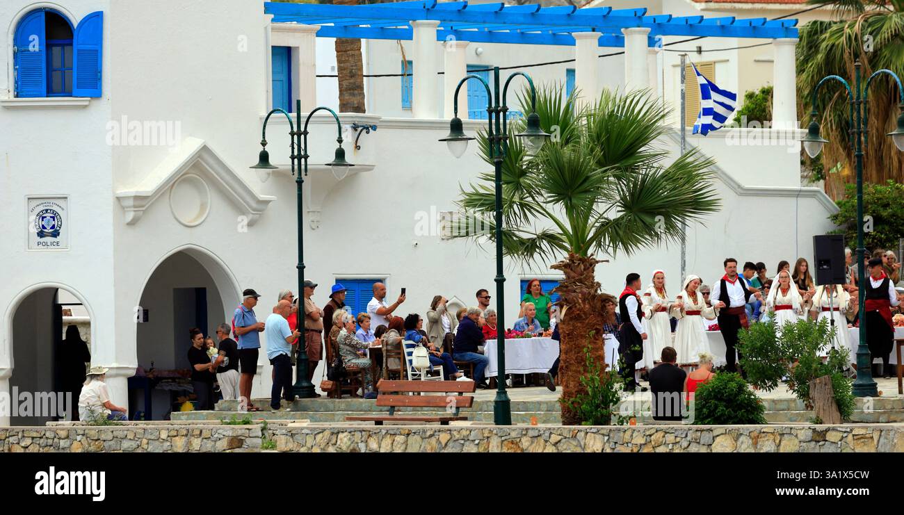 Tilos Island, Dodecanese. Scenes from filming of a television program ...