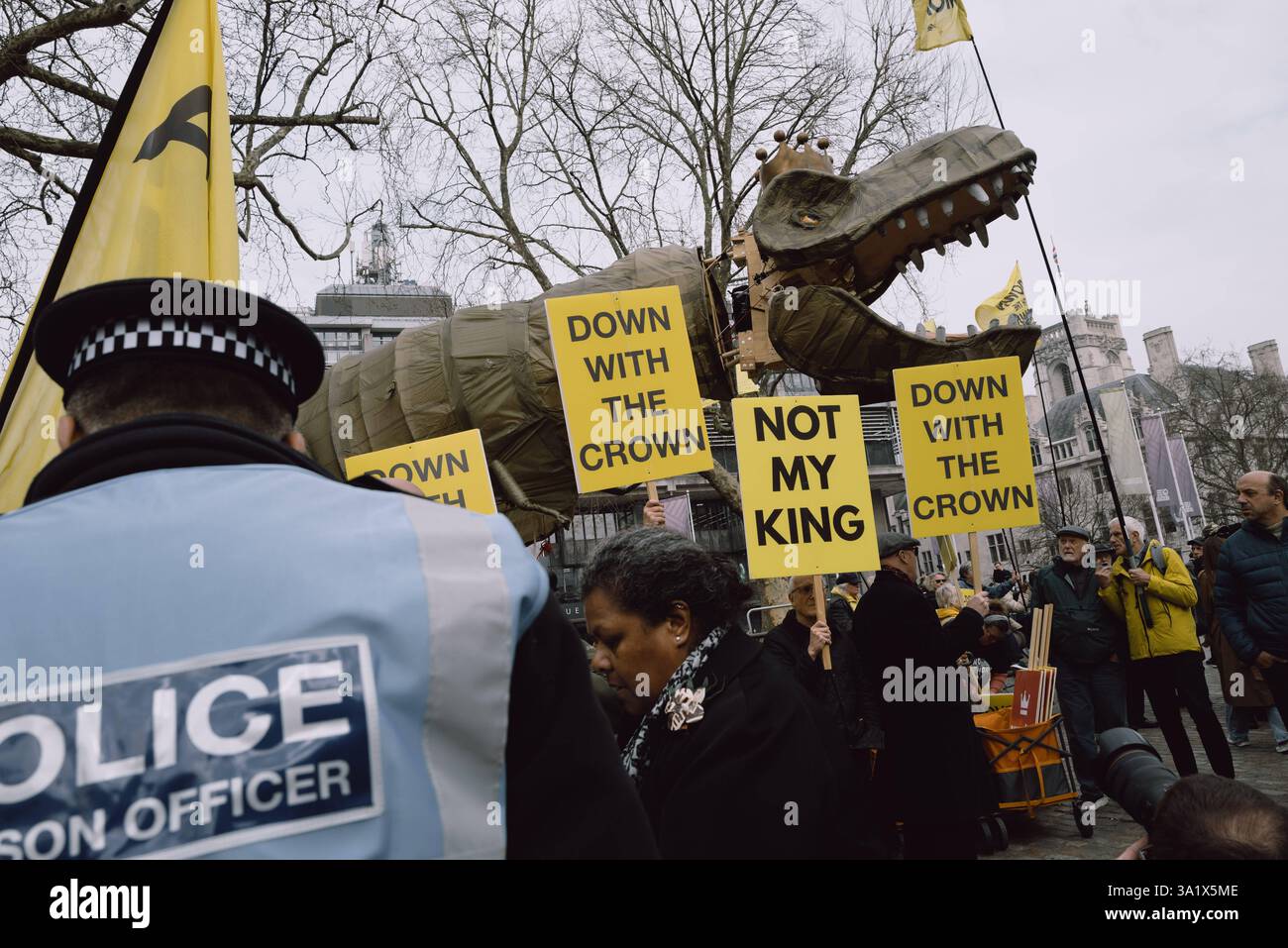 Anti-Monarchy Protest in London Activists from Republic stage a protest ...