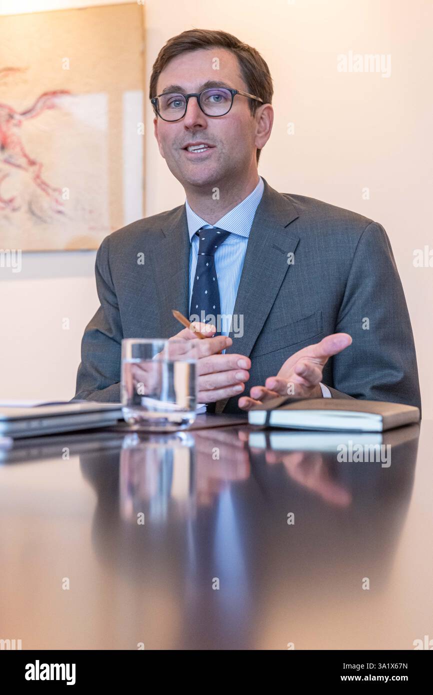Brussels, Belgium. 10th Mar, 2025. D'Ieteren CFO Edouard Janssen is ...