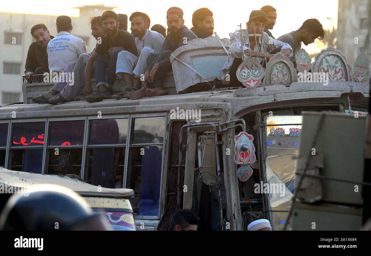 Passengers travelling on an overloaded bus as the shortage of public ...