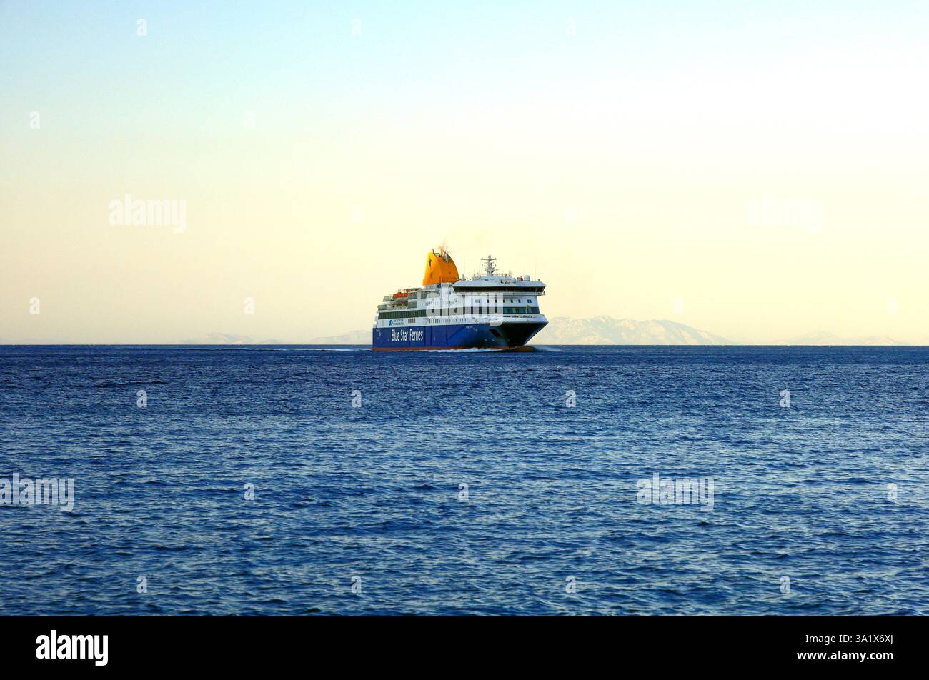 Blue Star Ferry -Patmos- Tilos Island, Dodecanese Island Group, Greece ...