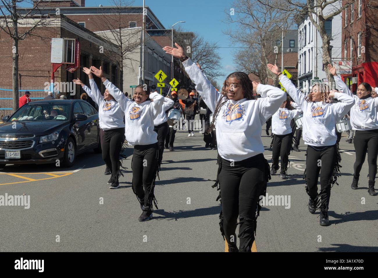 The Marching Cobras dancers preform at the St. Patrick's Day Parade in ...