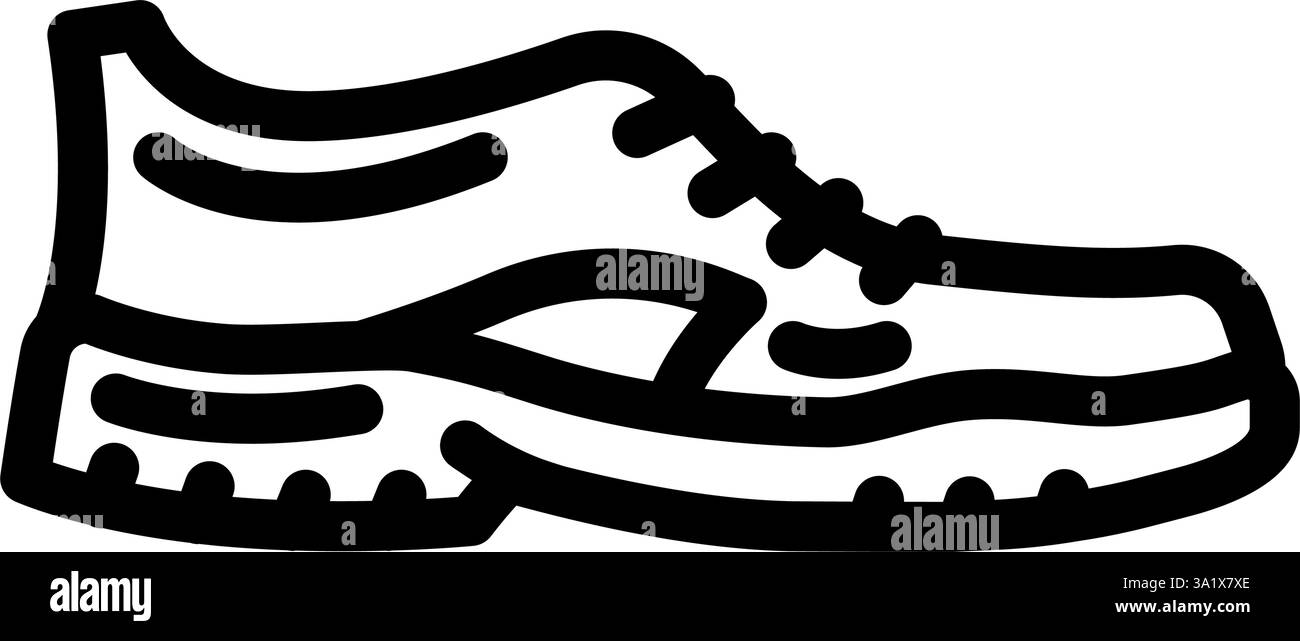minimalist trail shoes footwear tourism line icon vector illustration ...