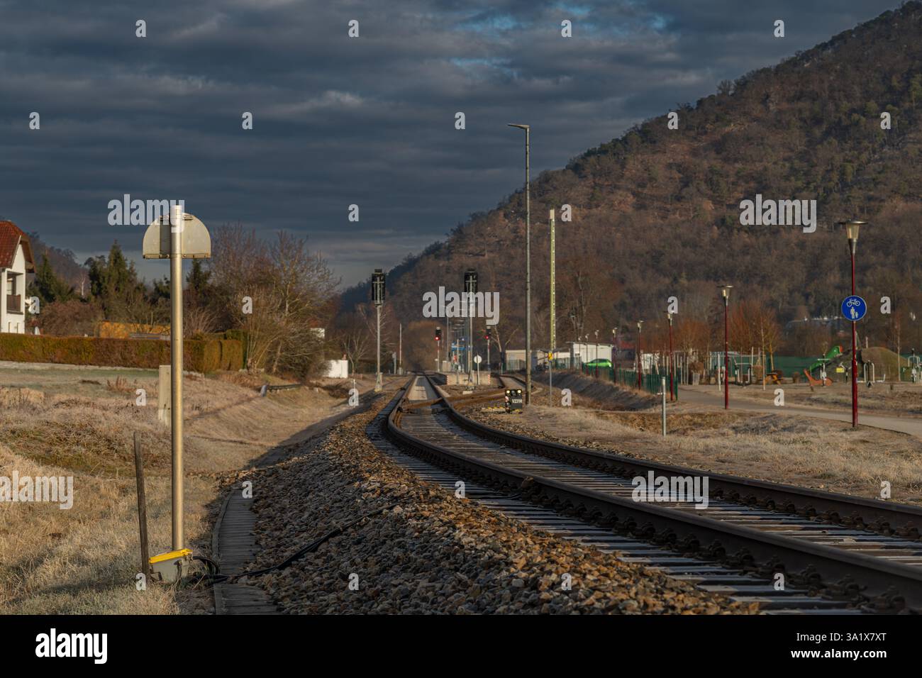 Early spring in cold color morning near Wachau valley in Paudorf ...