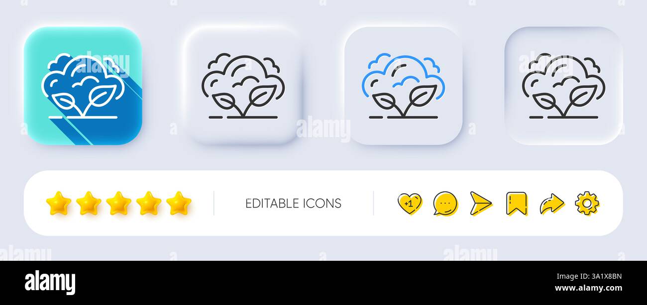 Co2 gas line icon. Neumorphic, Flat shadow, 3d buttons. Carbon dioxide ...