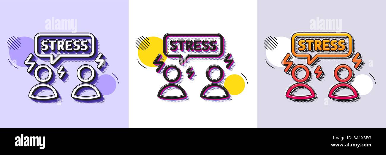 Difficult stress line icon. Halftone dotted pattern. Gradient icon with ...