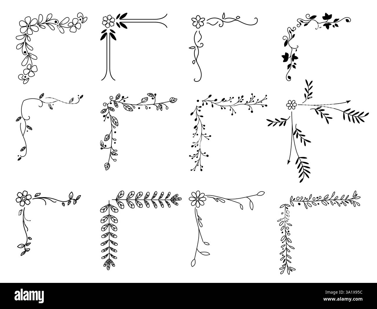 Vintage decorative corners. Old books design elements, elegant retro ...