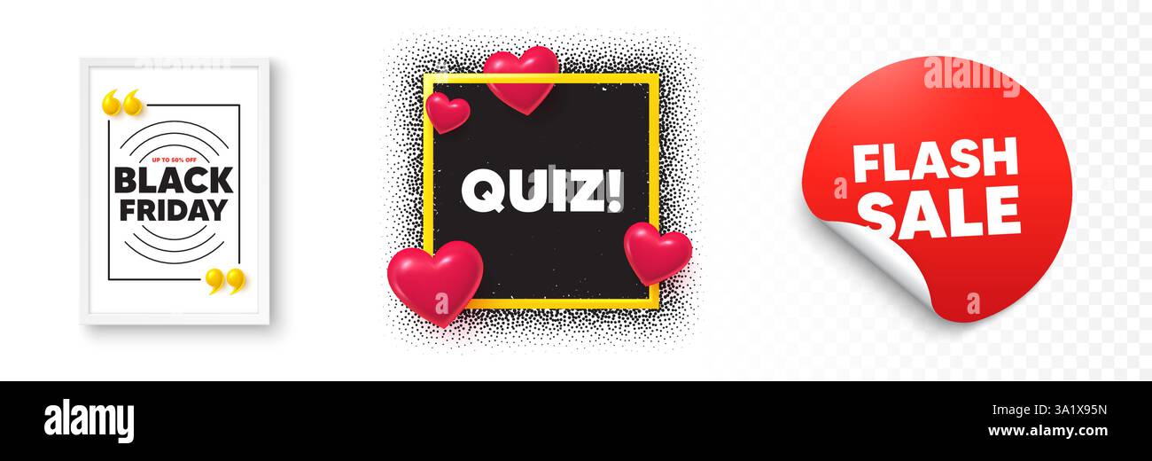 Quiz symbol. Answer question sign. Sticker, photo frame, poster. Vector ...