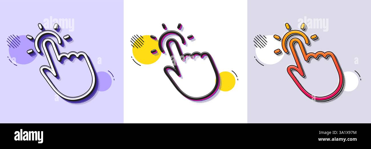 Touchpoint line icon. Click here sign. Halftone dotted pattern. Vector Stock Vector Image & Art ...