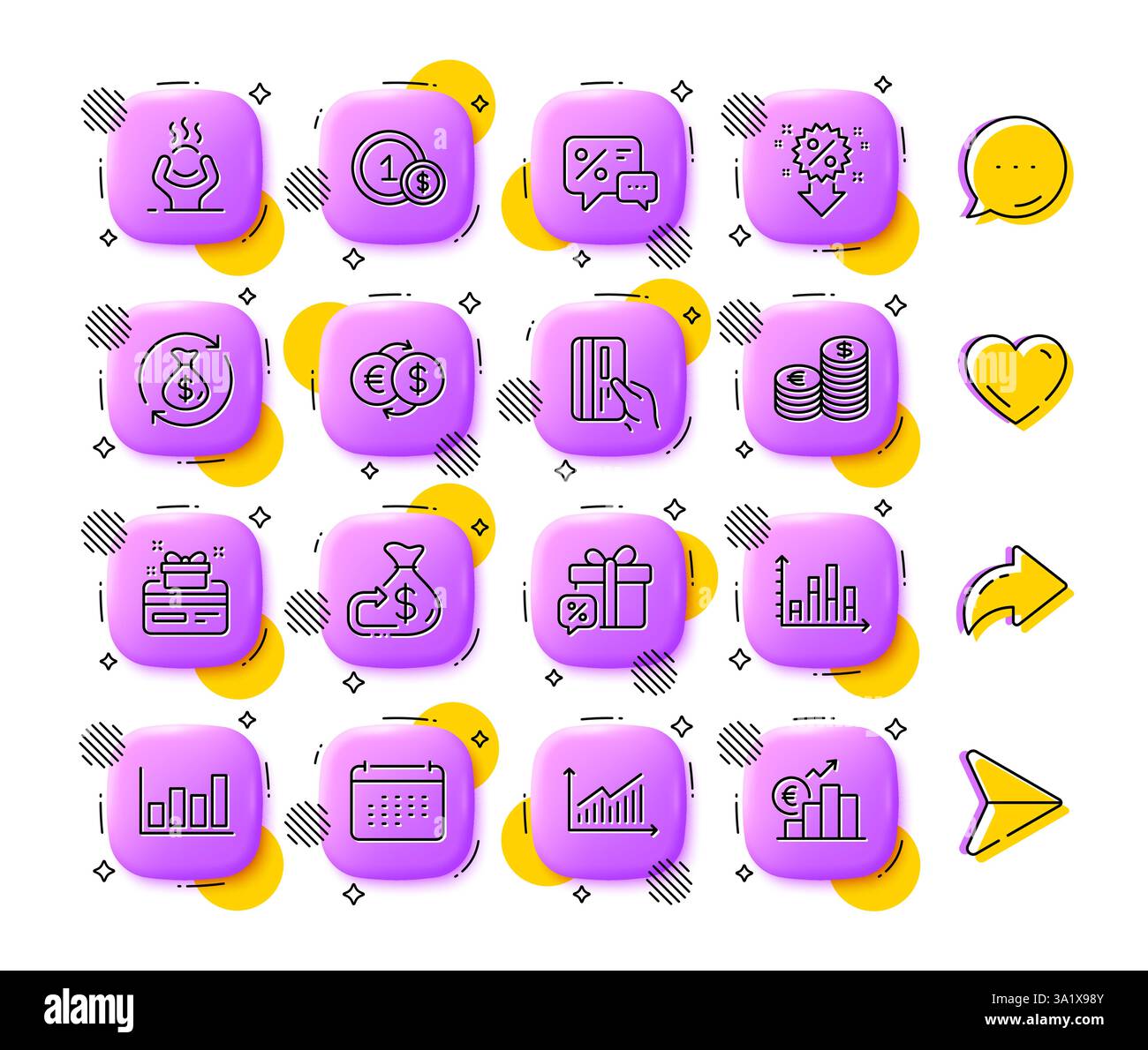Change money, Diagram graph and Currency line icons. For web app ...