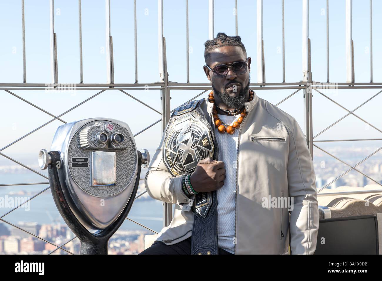 Oba Femi, NXT Men’s Champion, visits The Empire State Building ahead of ...